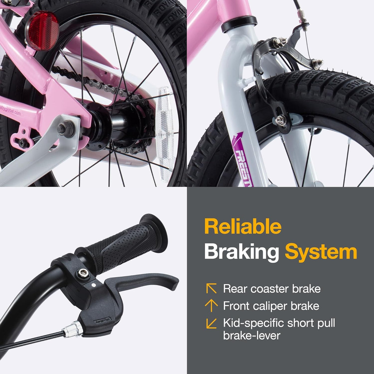 RoyalBaby BMX Freestyle 8th Pink Color 12 14 16 18 Inch Sport Kids Bik ...